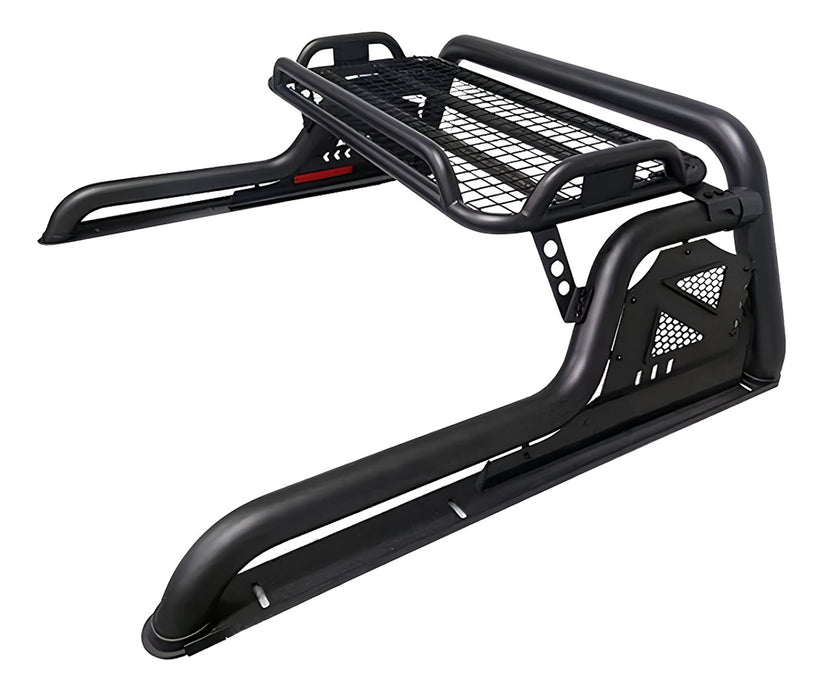 Roll Bar Chico Con Luz Led Y Parrilla Frontier V6 Pro-4x Negro – ATLACAR